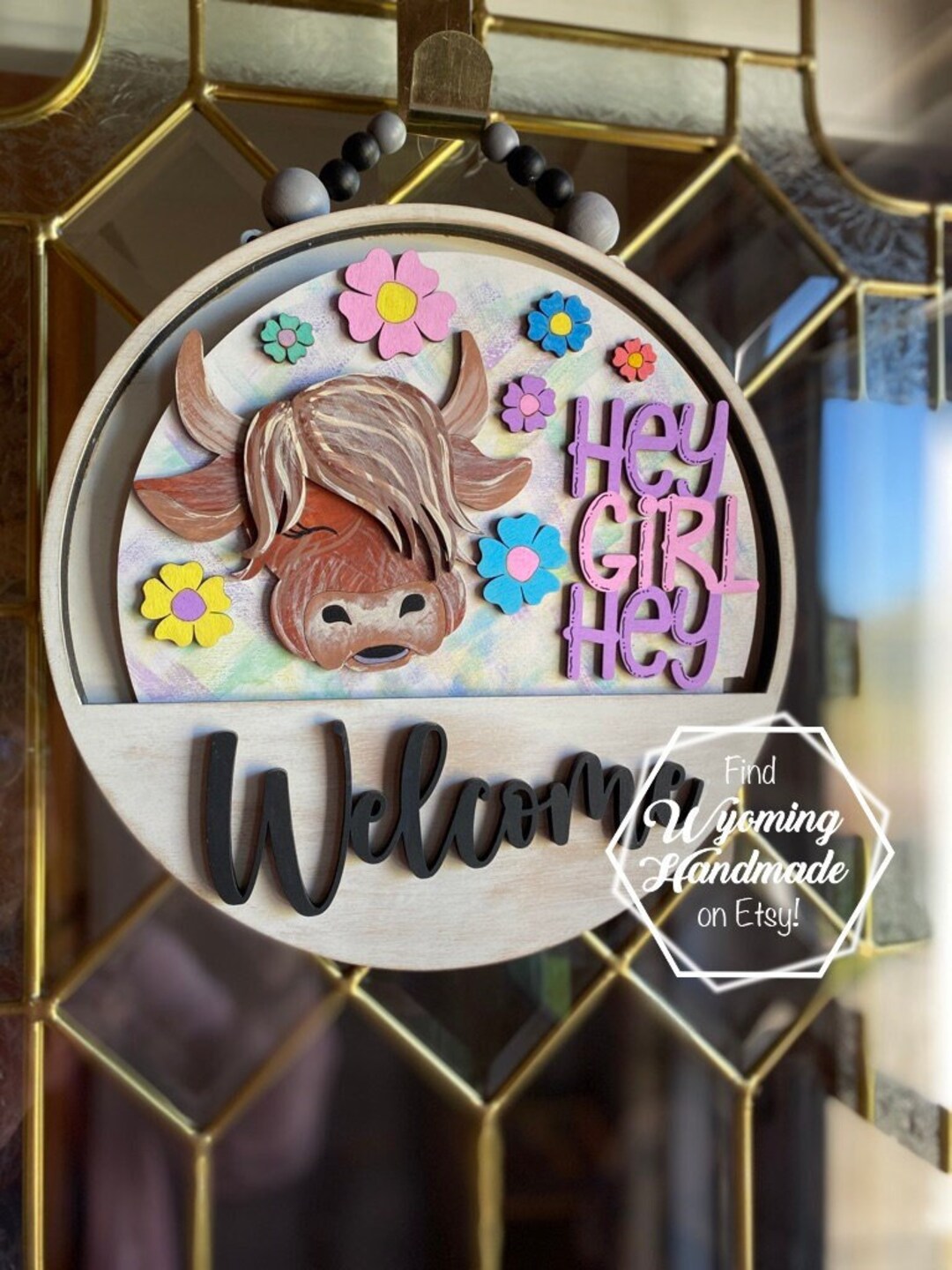 Highland Cow Insert for Welcome Sign, Front Door Decor, Painted or DIY ...