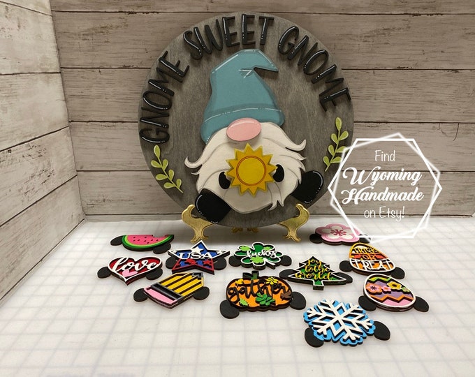 Gnome Door Sign, Gnome Sweet Gnome, 15 Door Sign, Shiplap Decor ...