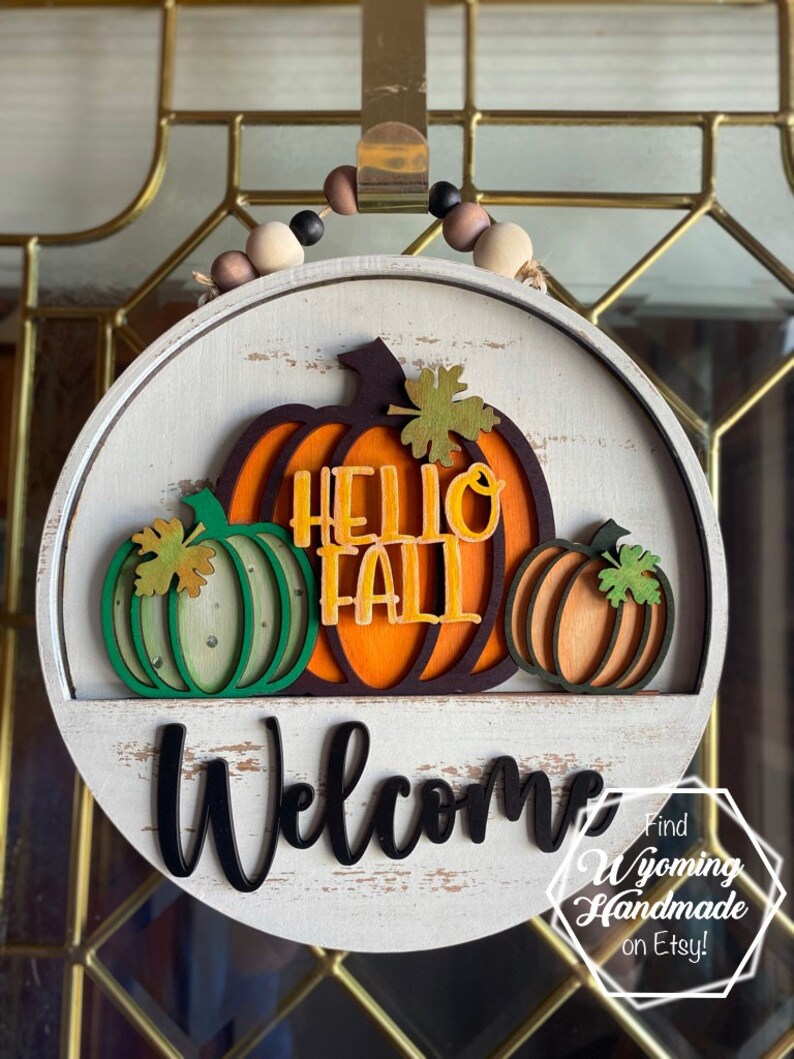 Welcome Sign With Interchangeable Inserts Front Door Decor - Etsy