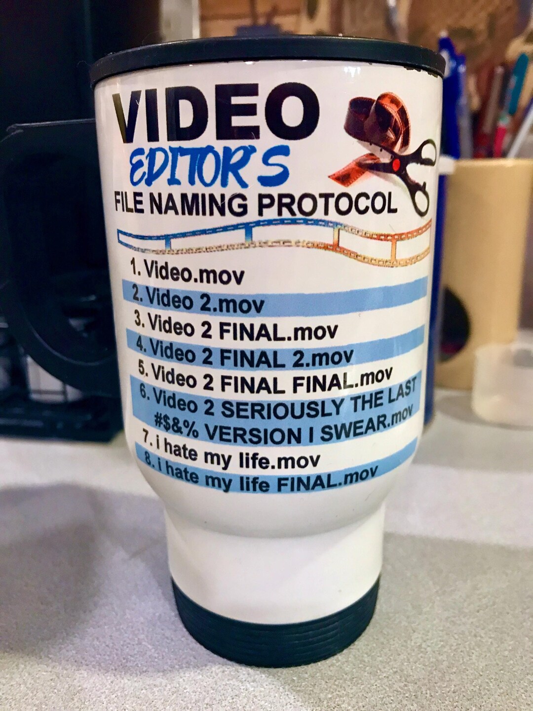 Video Editor Travel Mug, Teacher Gift, Video Editor Gift, Film Cup ...