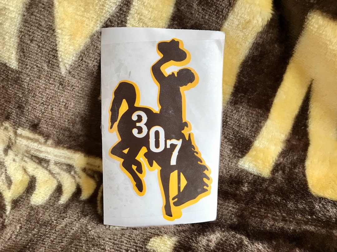 307 Wyoming Cowboy Car Decal, University of Wyoming Mascot, Wyoming ...