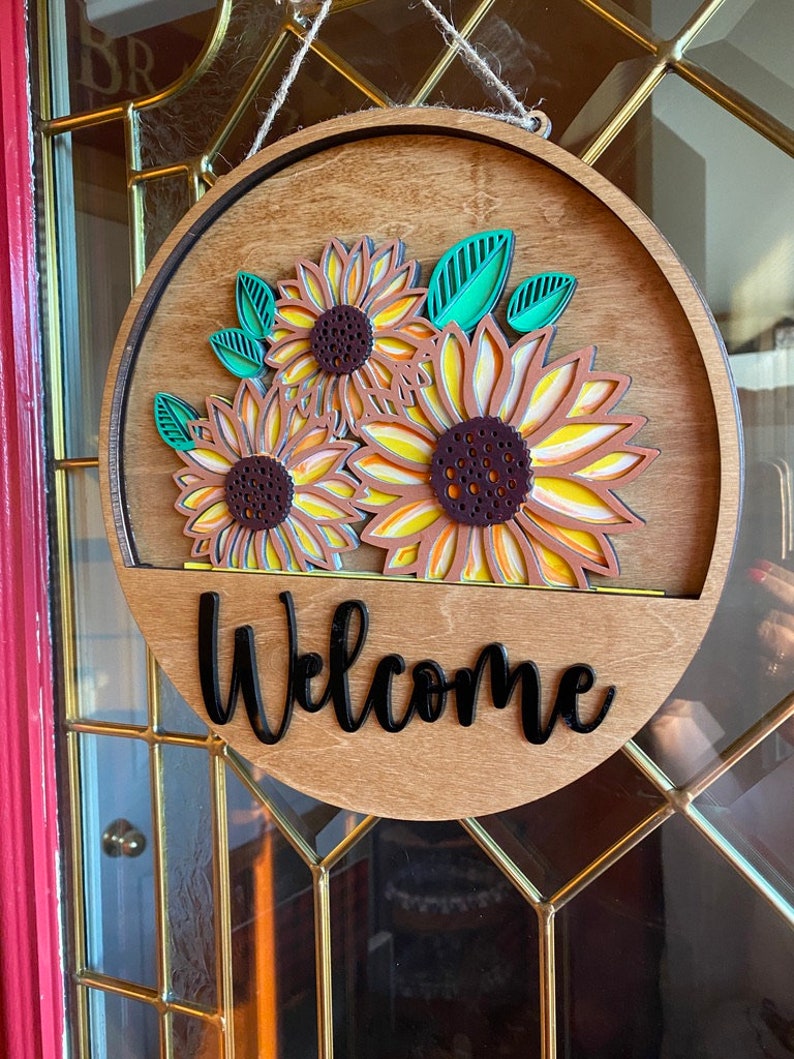 Welcome Sign With Interchangeable Inserts Front Door Decor - Etsy