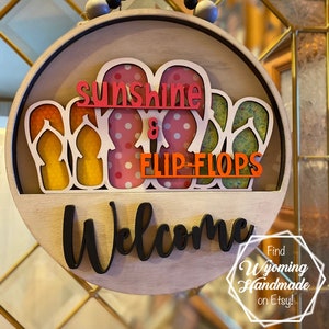 Welcome Sign With Interchangeable Inserts Front Door Decor - Etsy