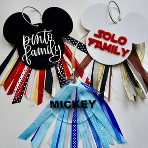 Disney-inspired Stroller Tag | Mickey Mouse Stroller Tag With Ribbon ...