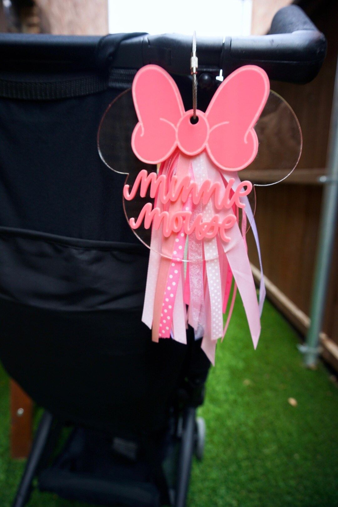 Disney-inspired Stroller Tag | Mickey Mouse Stroller Tag With Ribbon ...