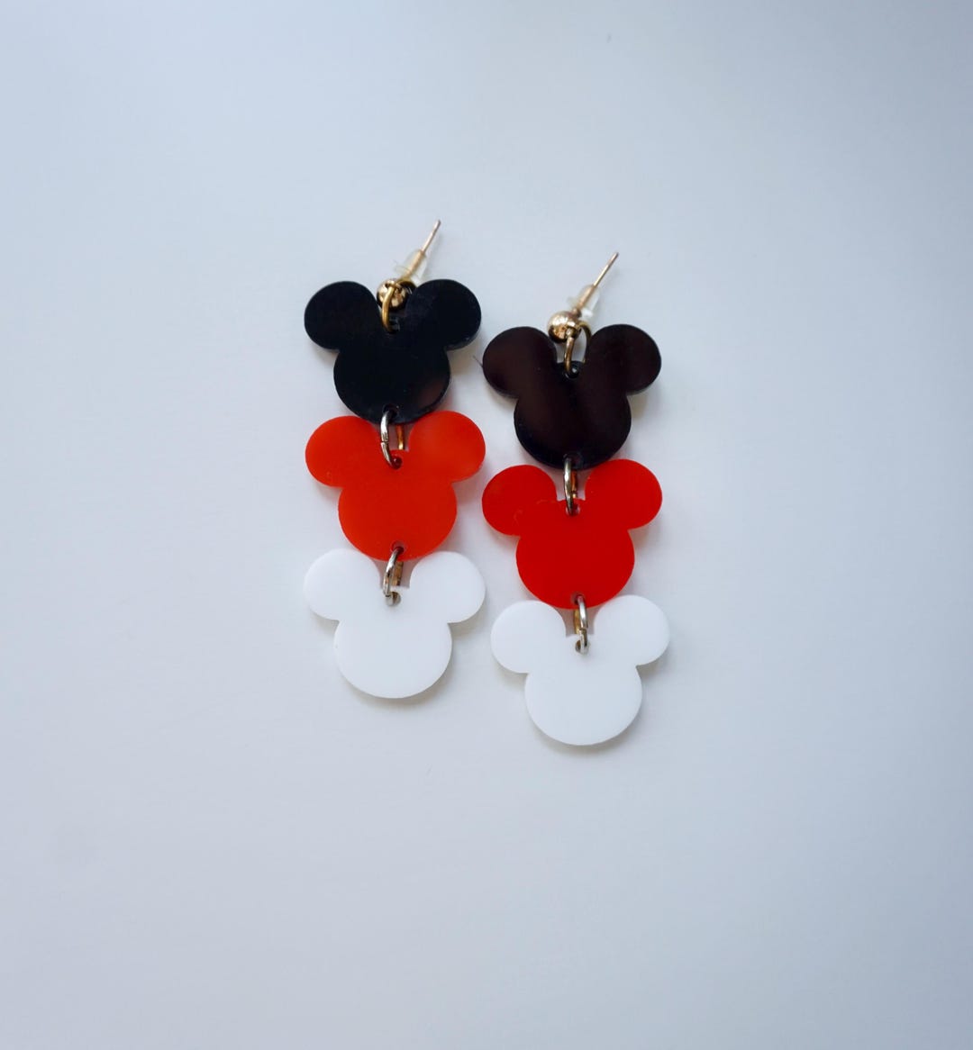 Classic Mickey Mouse Earrings | Dangle Acrylic Mickey Earrings | Drop ...