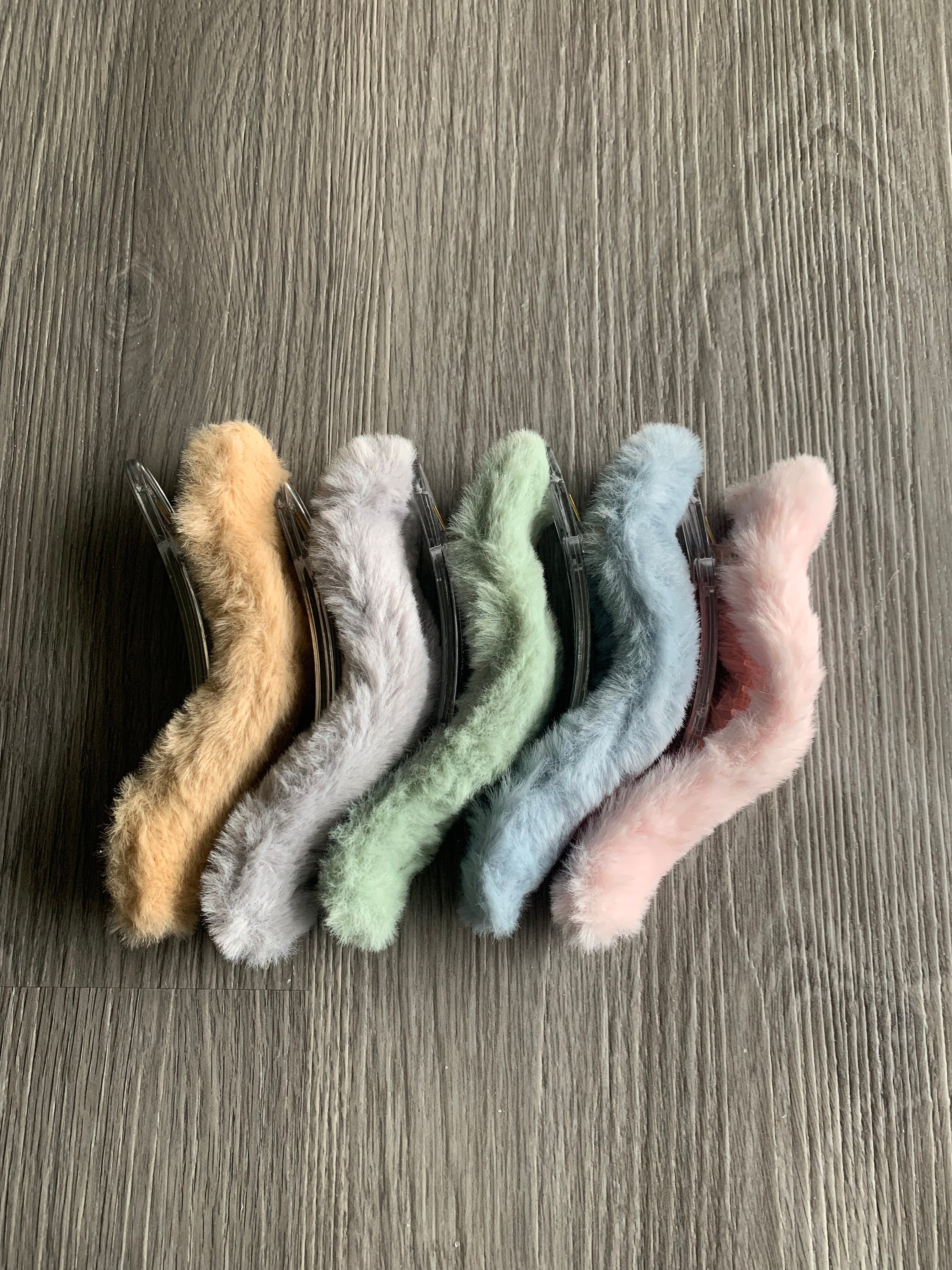 Flat Fuzzy Pastel Clips - Etsy