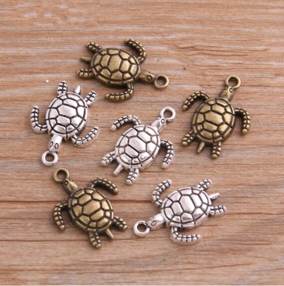 16pcs Antique Turtle Pendant Charm Finding Jewelry Making DIY | Etsy
