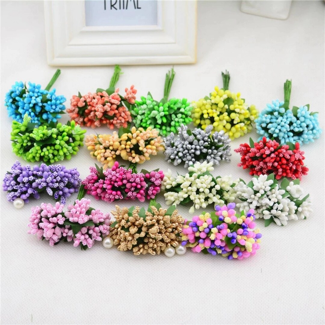 24pcs Artificial Stamen Flowers for Craft Decorations - Etsy