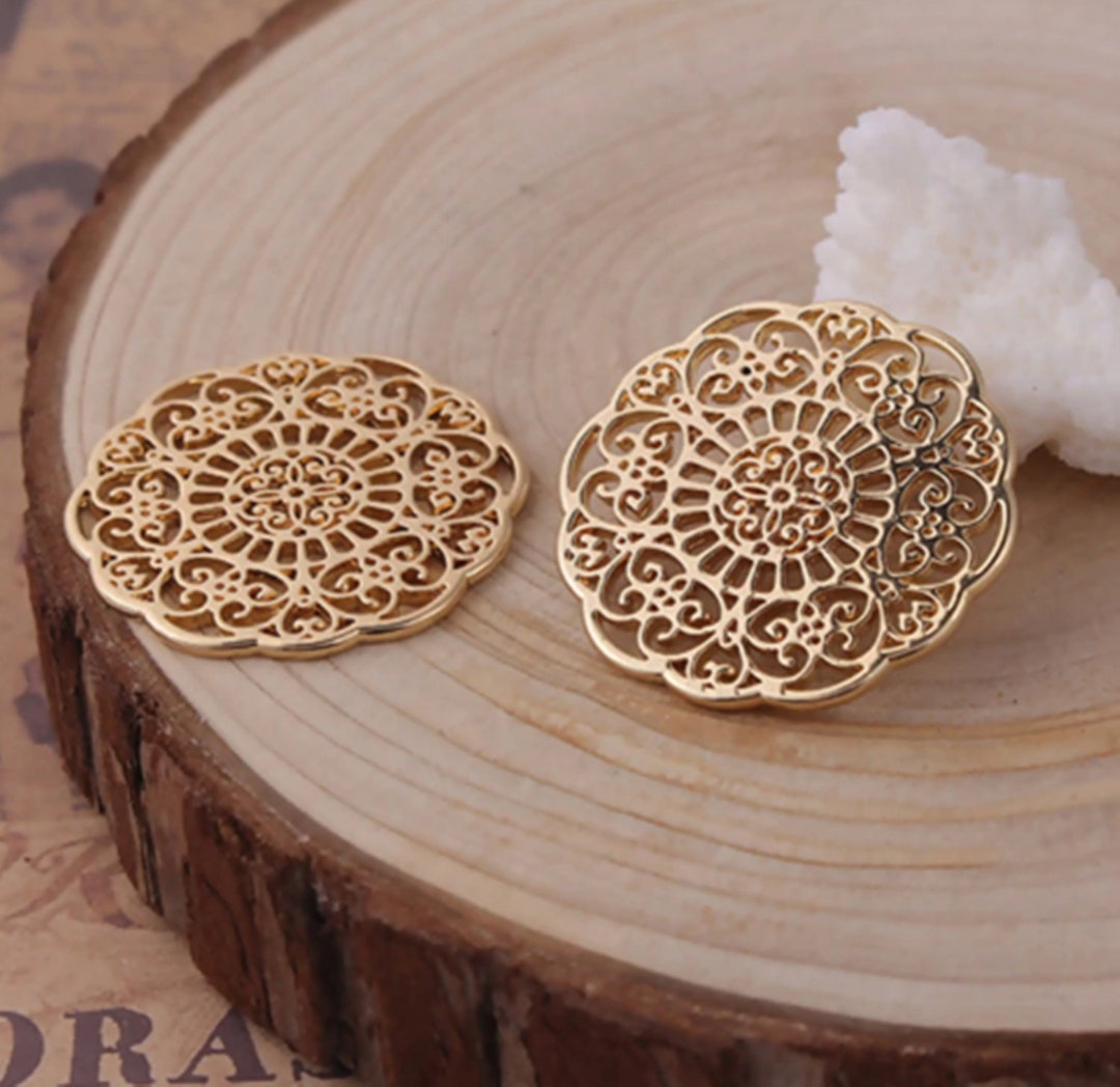 Charm Gold Flower Connectors for Jewelry Making Findings - Etsy