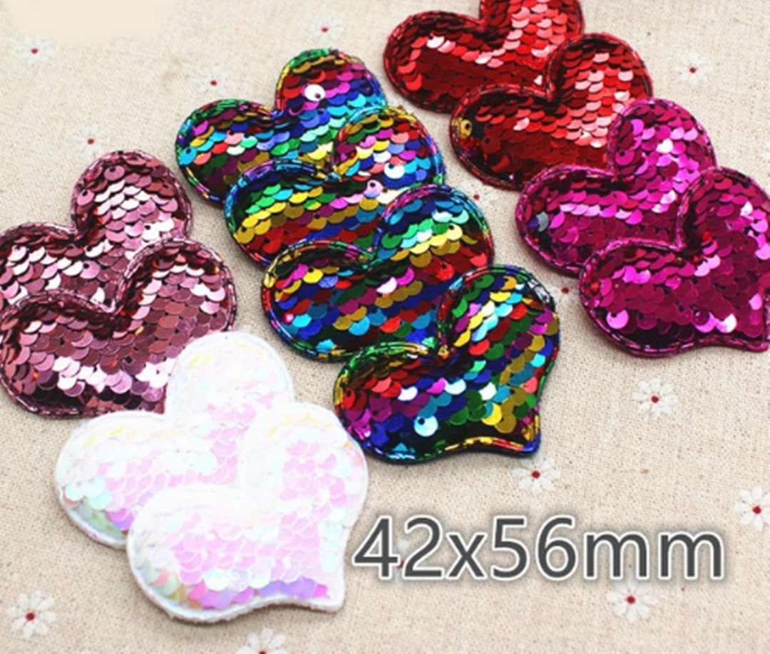 12pcs Heart Sequin Patch Appliques for Cloth Craft Decoration - Etsy