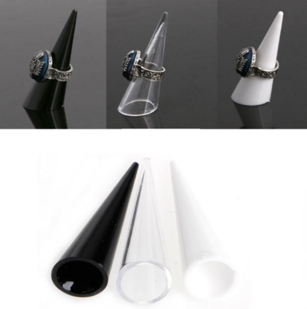 5pcs Plastic Finger Cone for Ring Stand Display Showcase Holder Storage ...