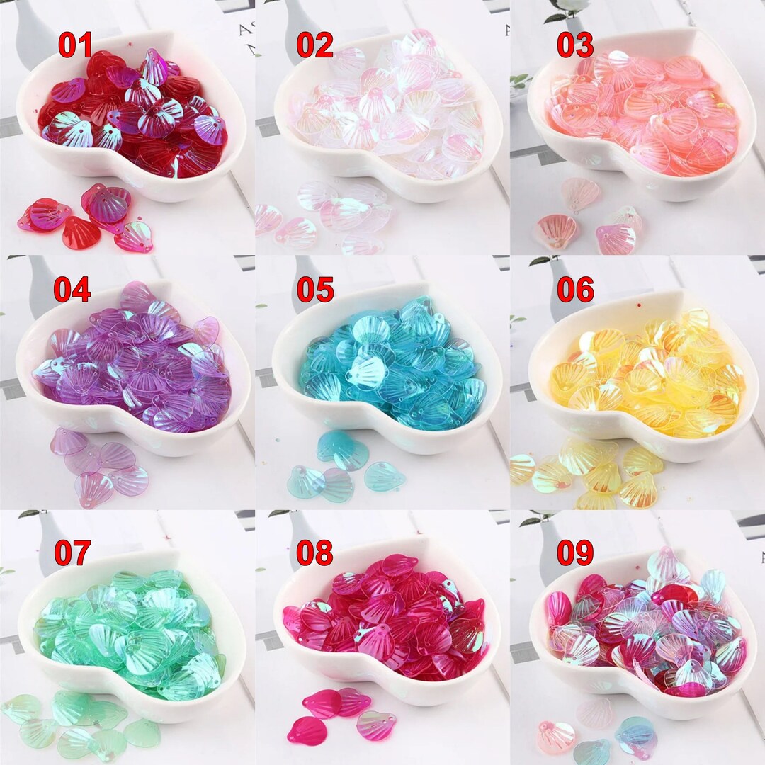 10g Shell Shape Sequins Paillettes for Craft Garment Sewing Accessories ...