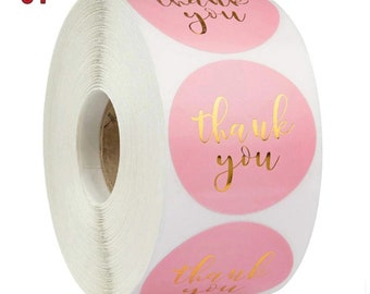 Round Thank You Sticker - Etsy