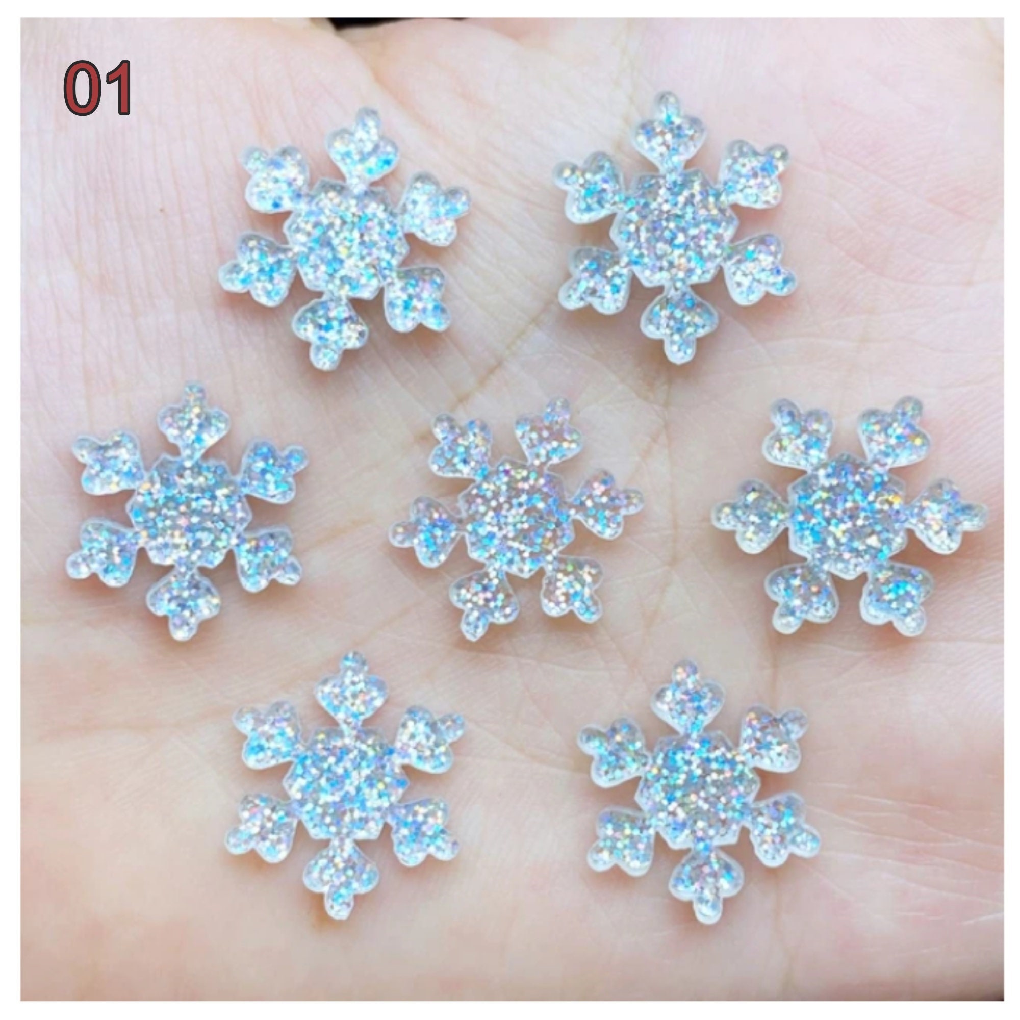20pcs Charm Snowflakes Resin Flatback Jewelry Making DIY - Etsy
