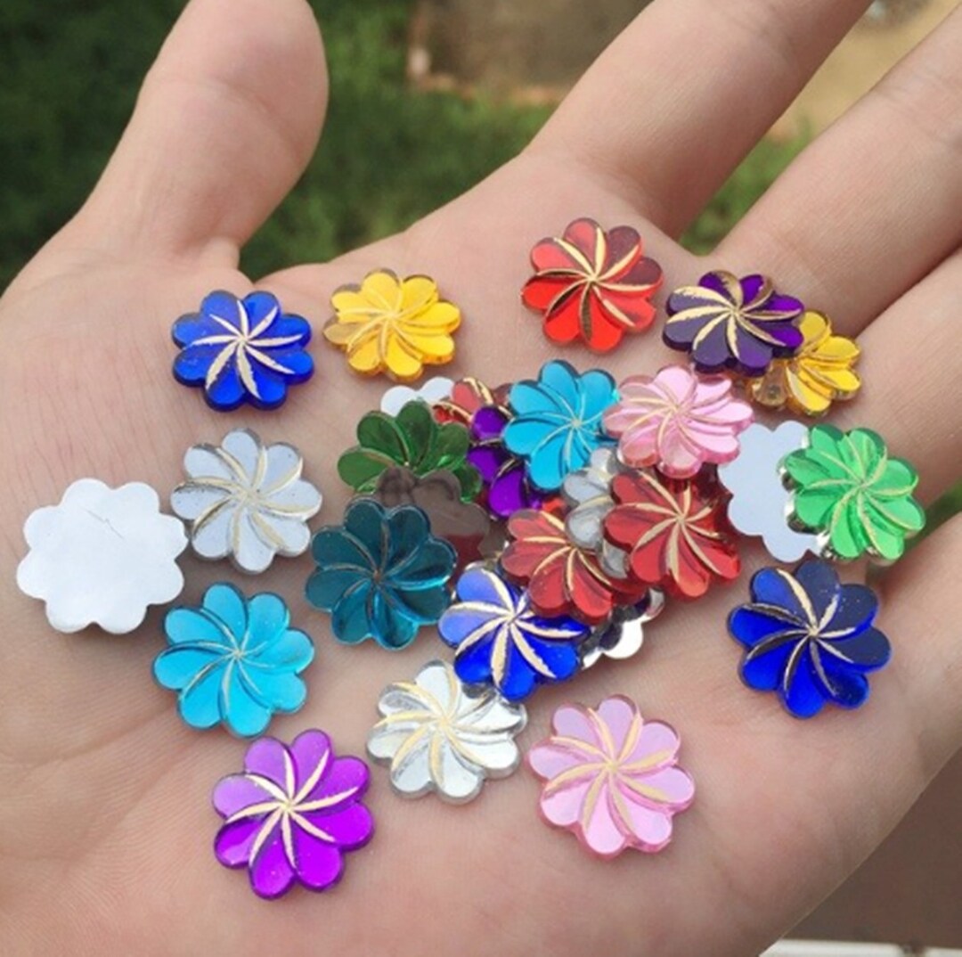 Mixed Colors Acrylic Flower Flatback for Jewelry Making - Etsy