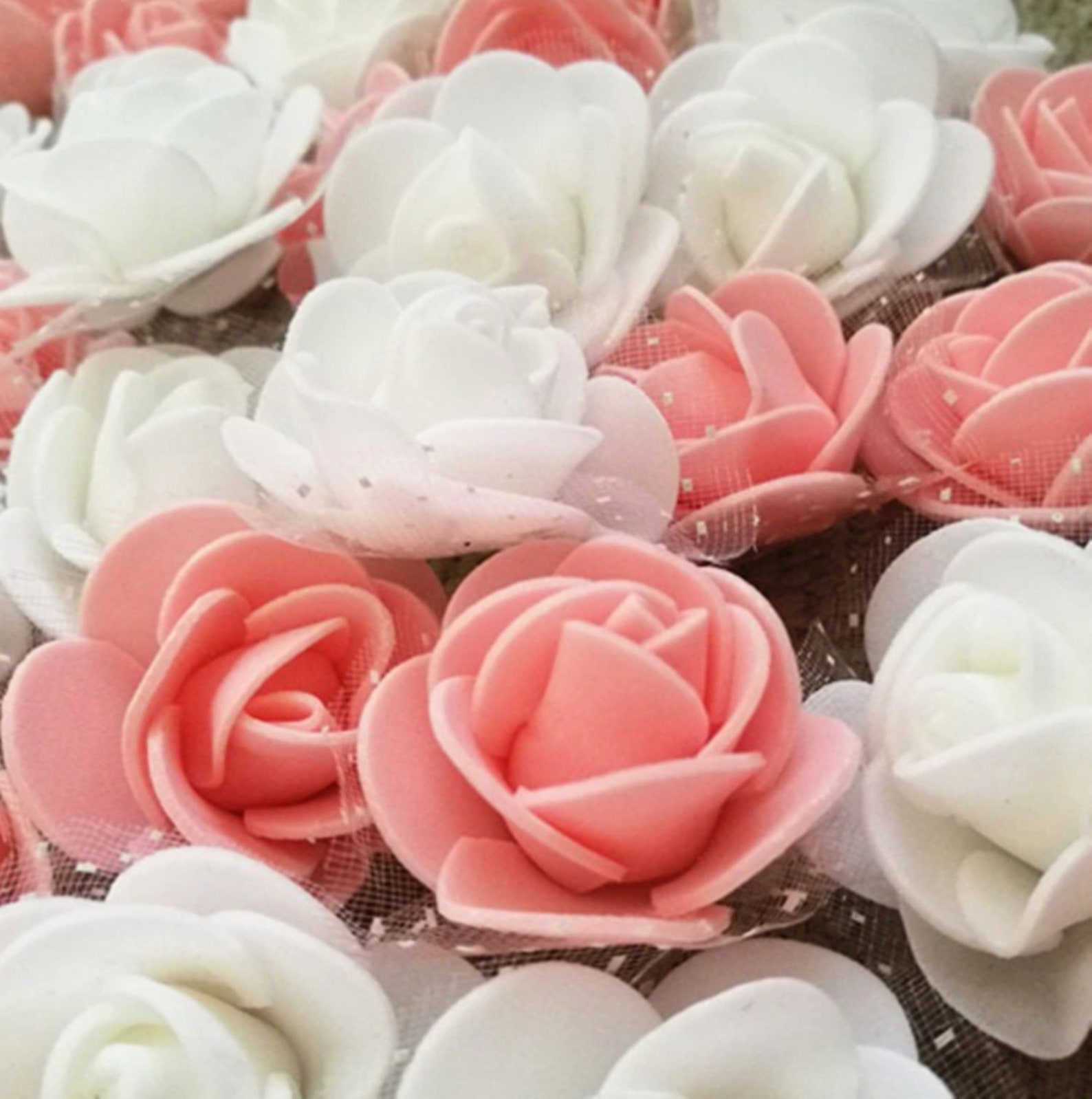 50pcs Small Artificial Rose Flower Foam Bouquet Home Wedding - Etsy