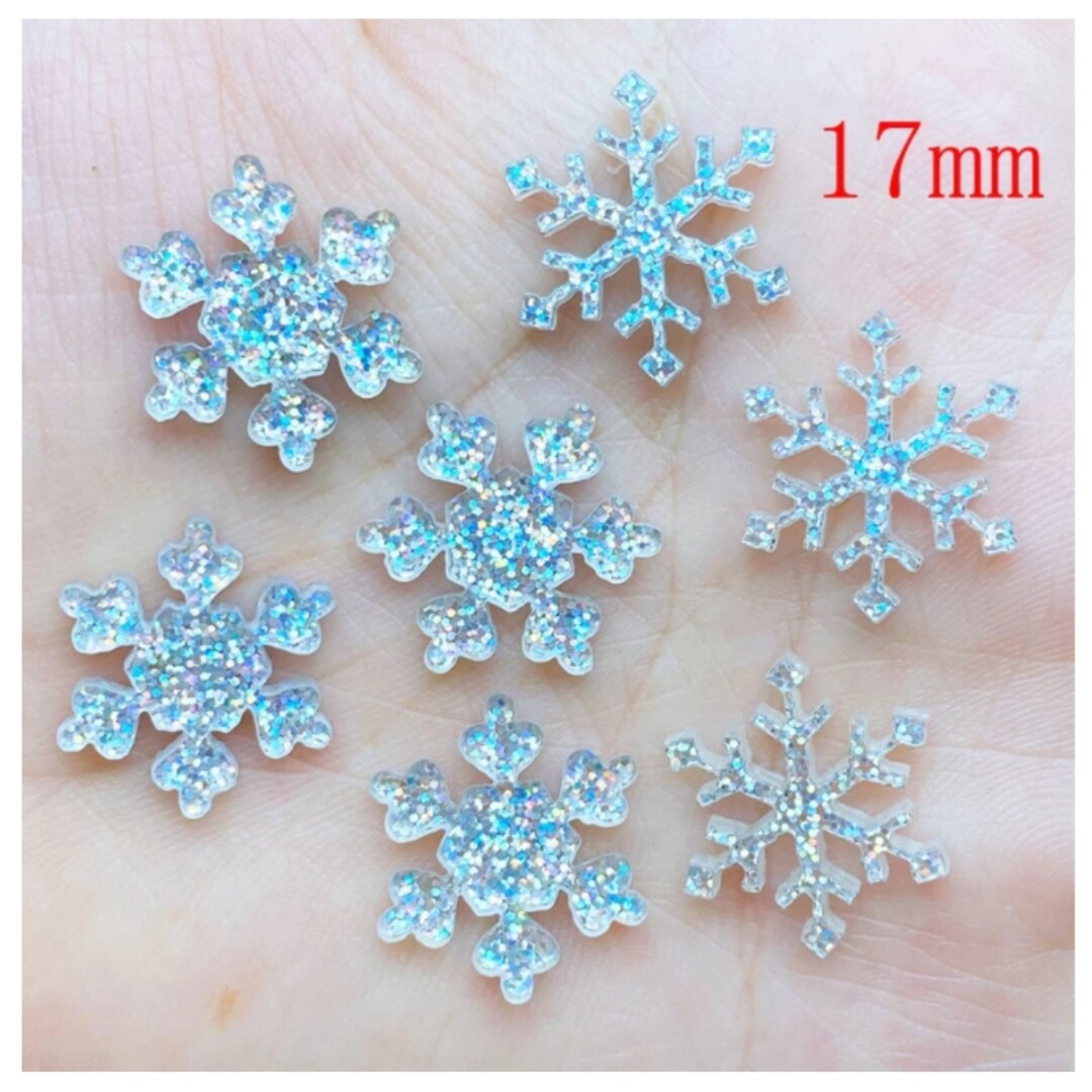 20pcs Charm Snowflakes Resin Flatback for Jewelry Making - Etsy