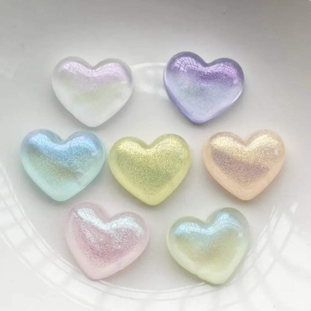 15pcs Heart Resin Flatback Cabochon for Jewelry Making - Etsy