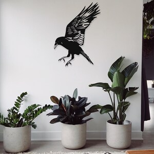Raven Metal Wall Art Raven Wall Decor Crow Wall Art Decor - Etsy