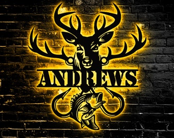 Deer Fish Metal Sign - Etsy