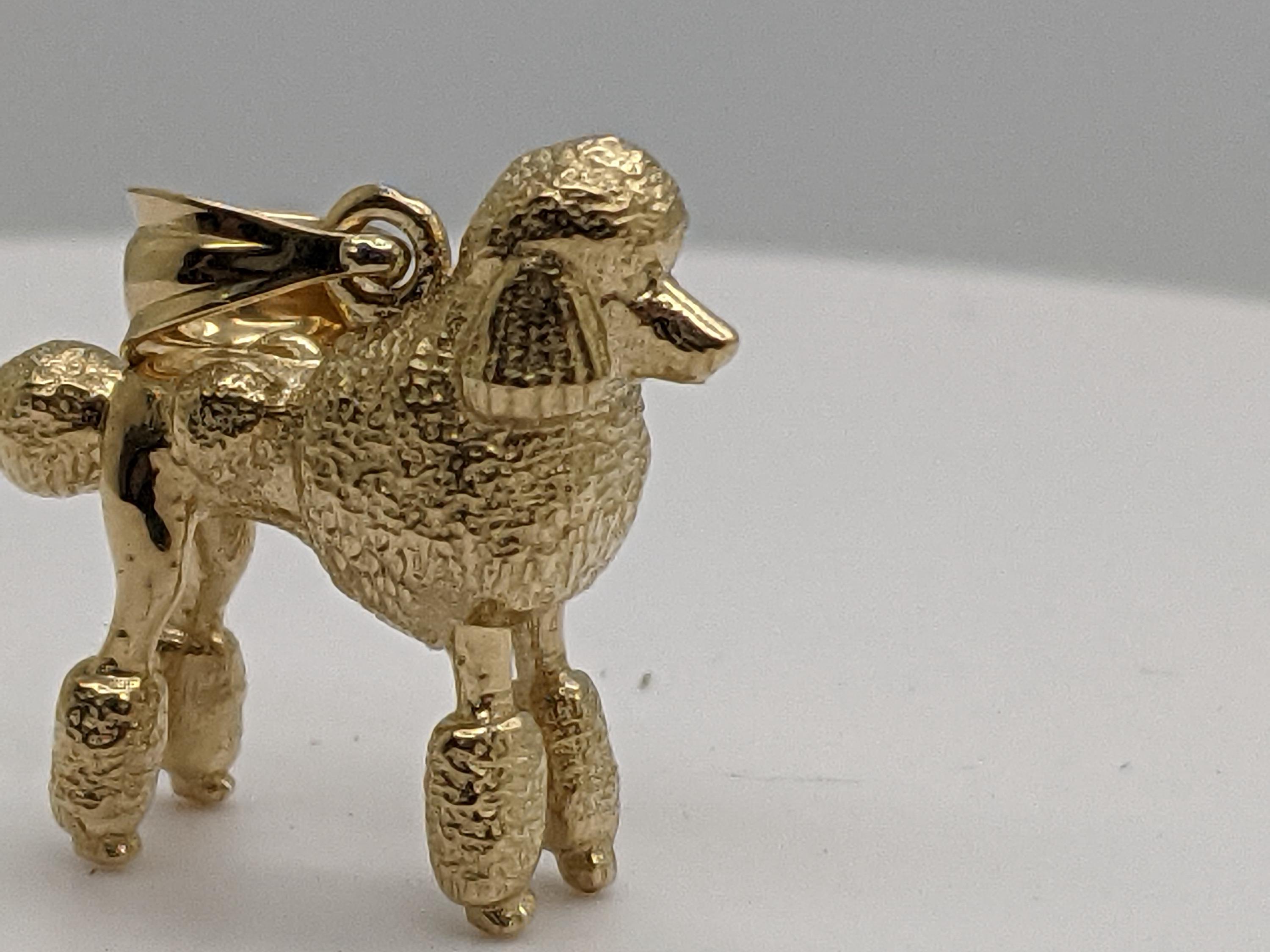 14k Solid Gold Poodle Pendant - Etsy