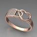 14k Solid Gold Diamond Heart Lock Ring - Etsy