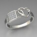14k Solid Gold Diamond Heart Lock Ring - Etsy