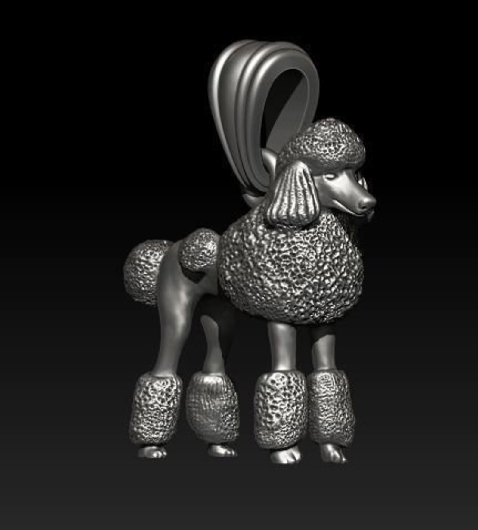 14k Solid Gold Poodle Pendant - Etsy