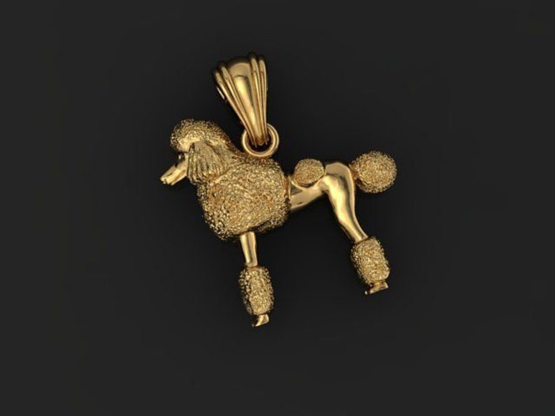 14k Solid Gold Poodle Pendant - Etsy