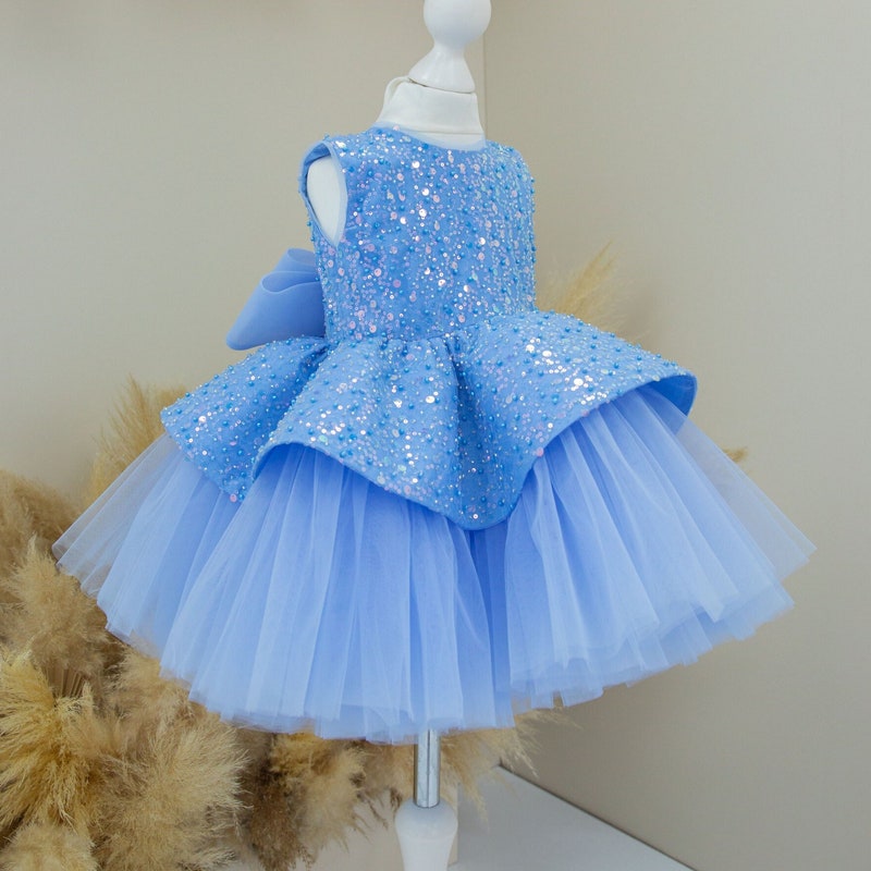 Girls Blue Party Dress - Etsy