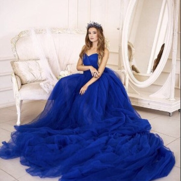 Royal Blue Wedding Dress - Etsy