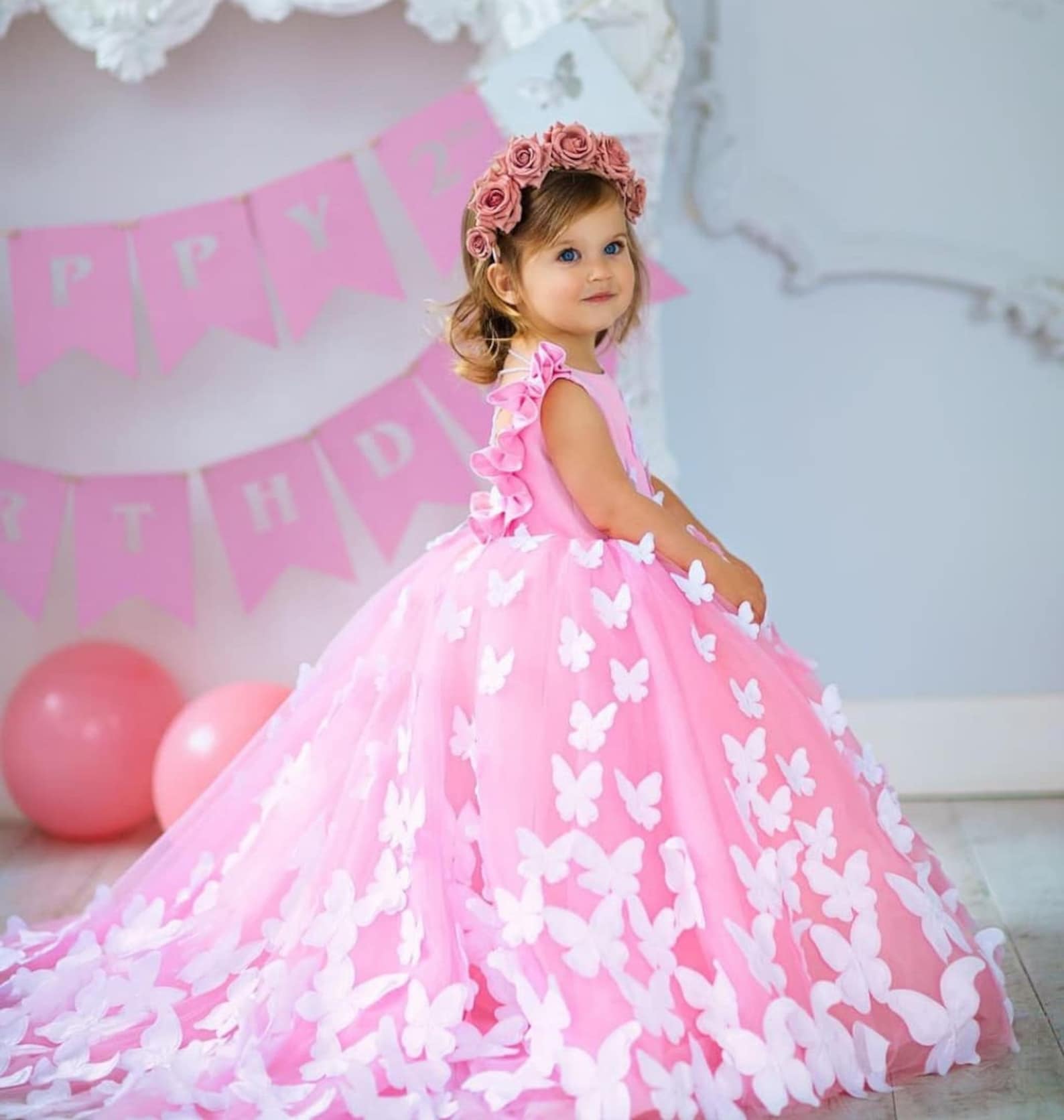 Baby Girl Butterfly Birthday Dress Flower Girl Dress - Etsy