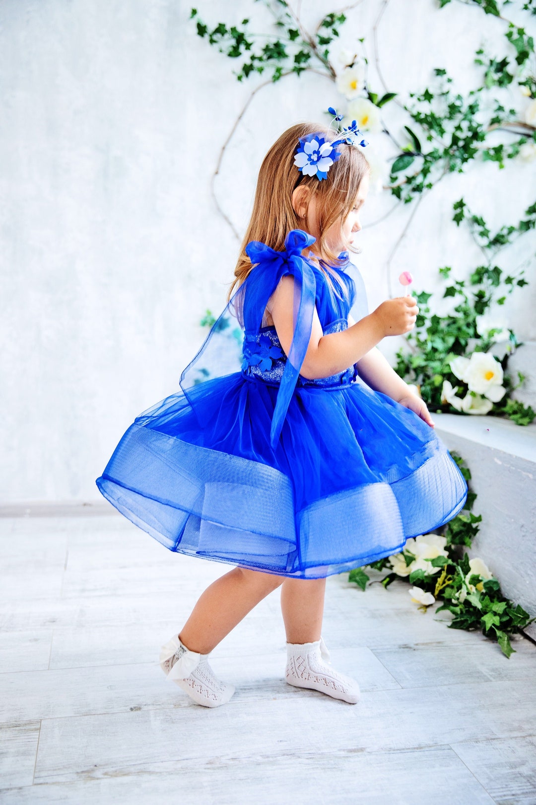 Tutu Royal Blue Birthday Girl Dress, Flower Girl Dress, Tulle Baby ...