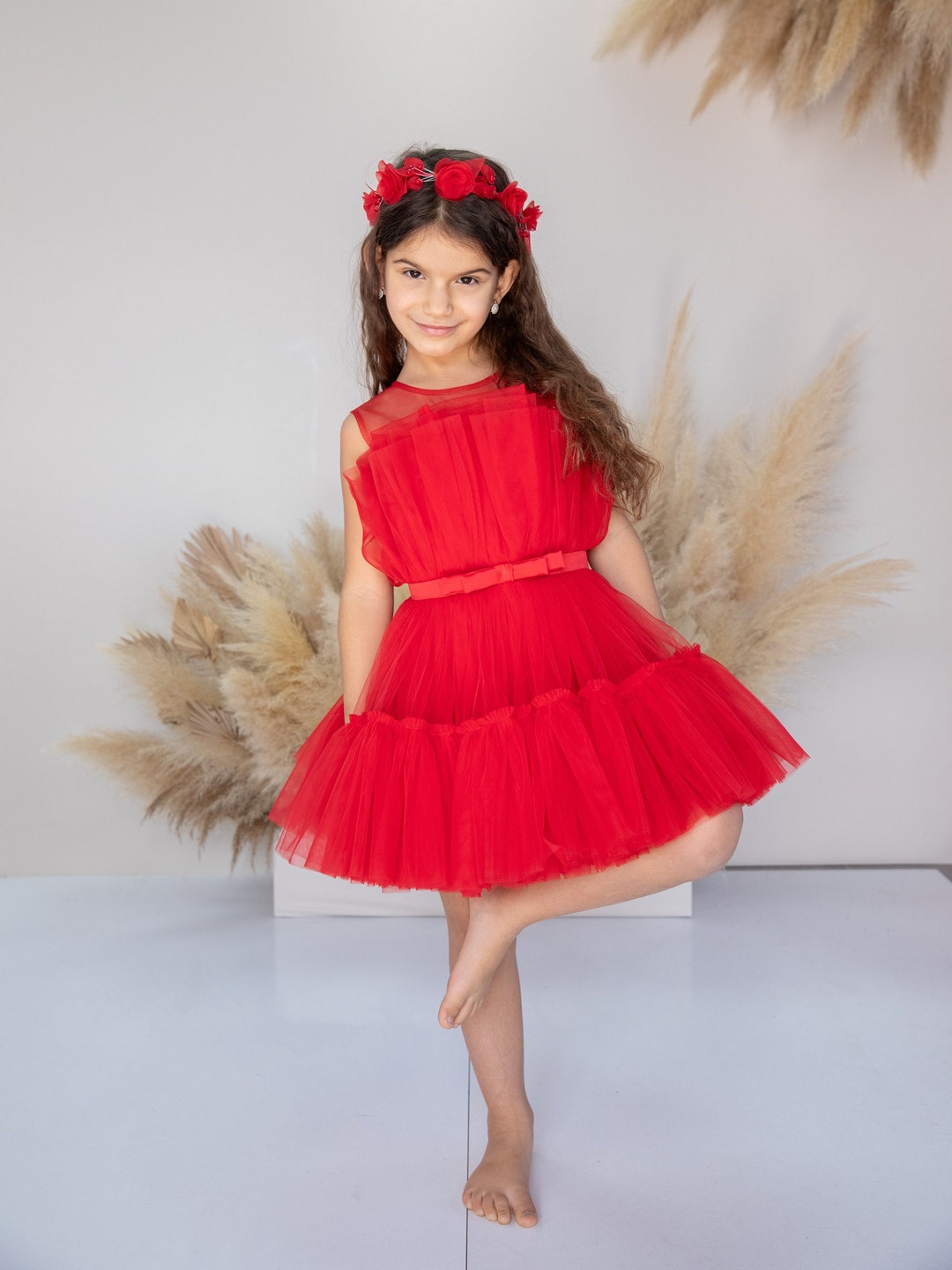 Red Tutu Birthday Girl Dress, Doll Baby Dress, Graduation, Homecoming ...