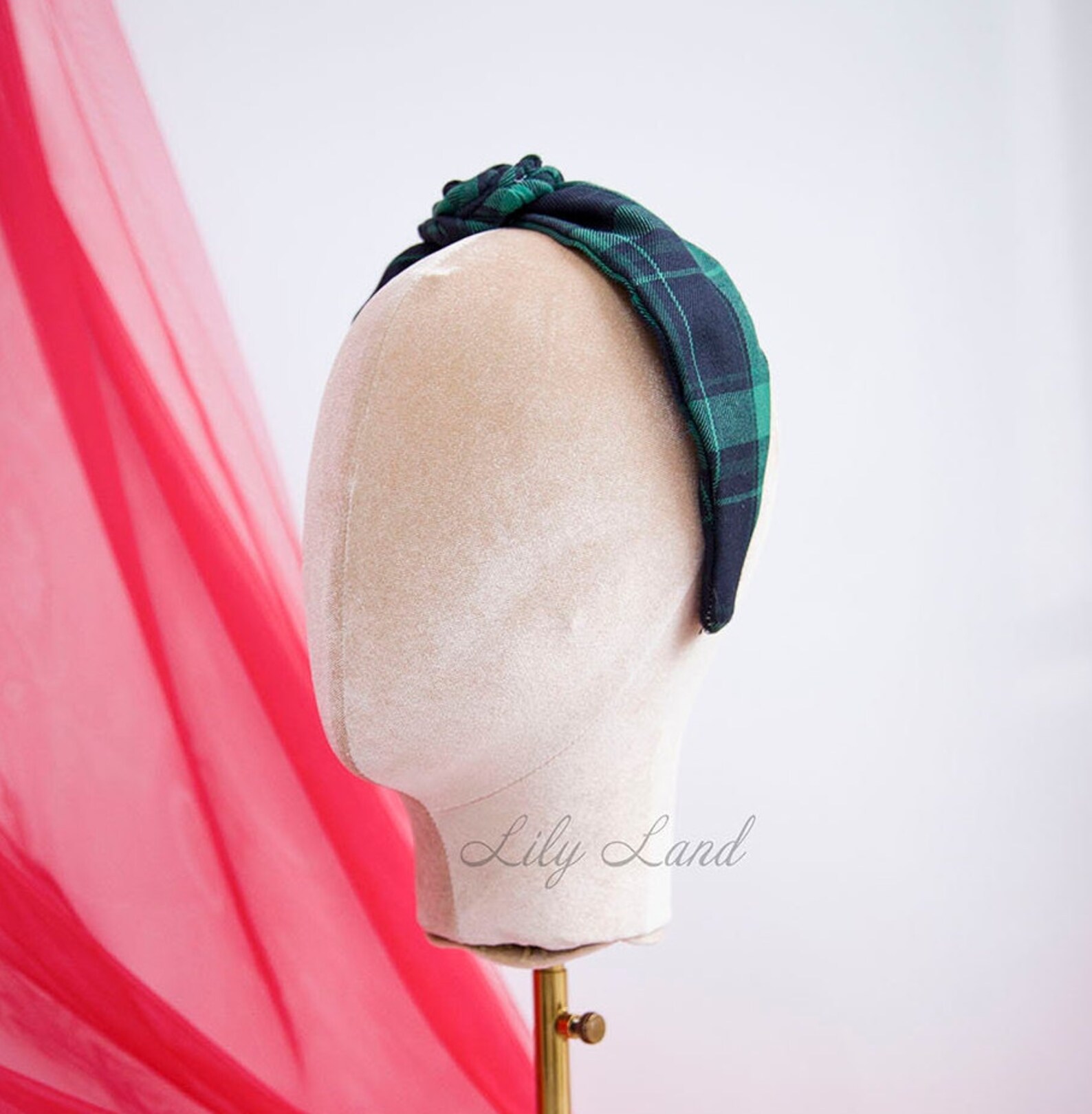 Christmas Green Plaid Crown Xmas Headband Hair Accessories - Etsy