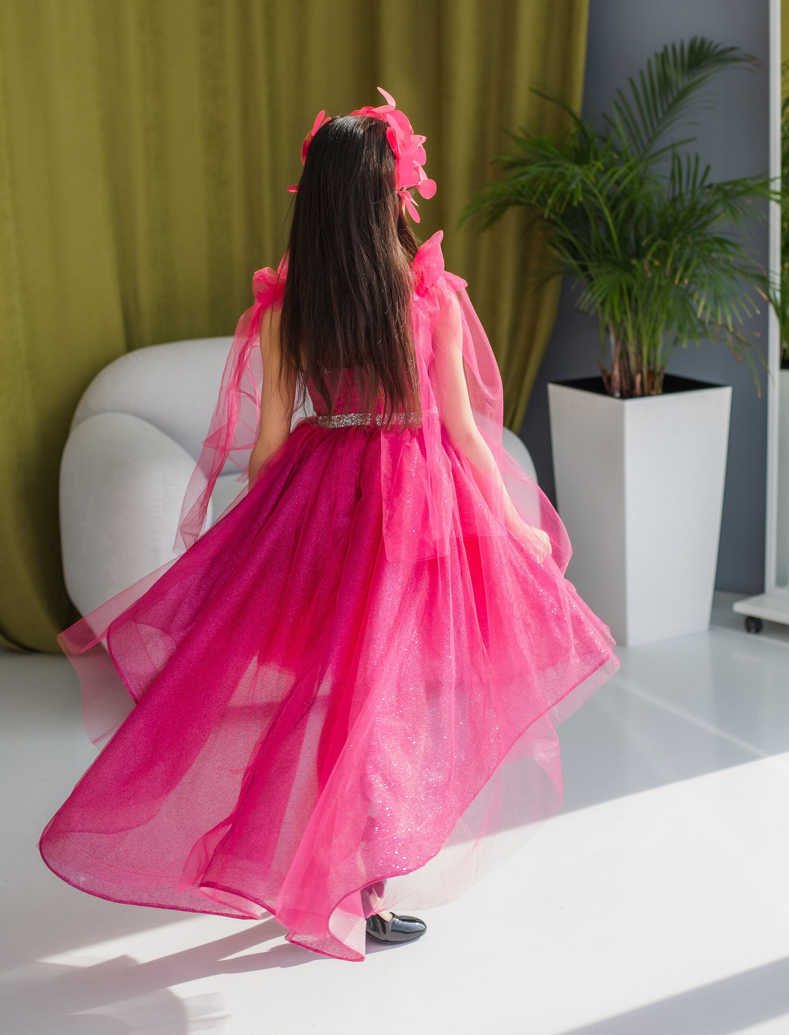 Raspberry Prom Ball Gown Birthday Girl Dress First - Etsy