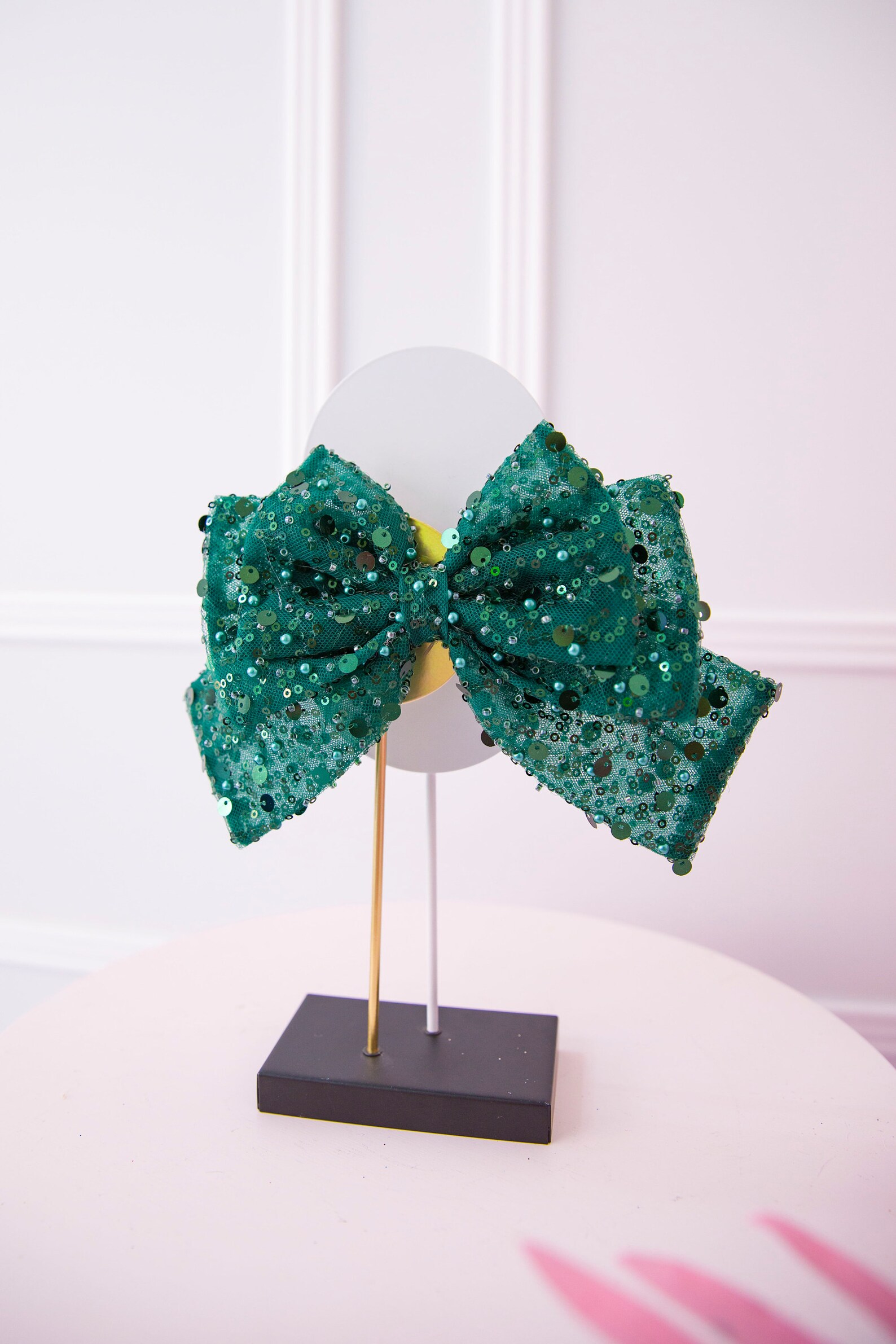 Gold Sequin Hair Pin, Sparkling Big Head Bow, Birthday Baby Girl ...