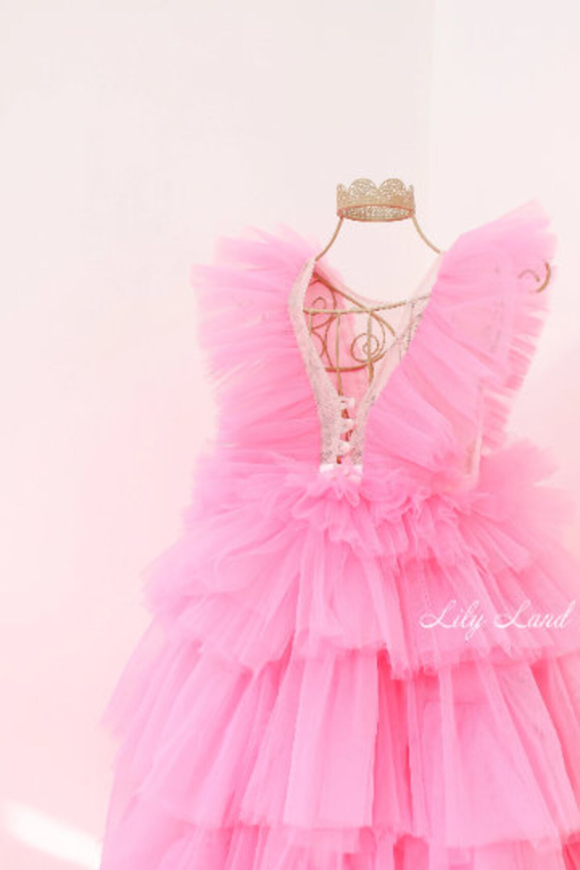 Bright Pink Girl Dress Birthday Party Baby Girl Dress Maxi - Etsy