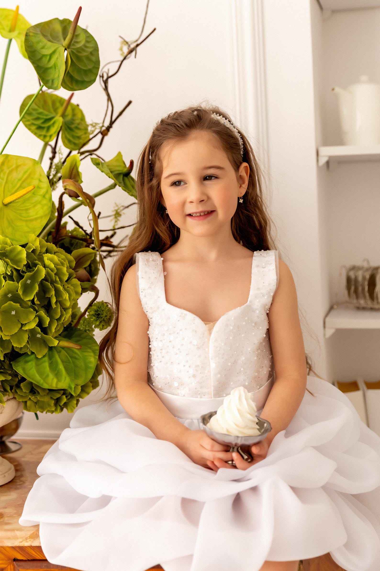 Sparkling Princess Girl Dress, Wedding Guest Tutu Outfit, Flower Girl ...