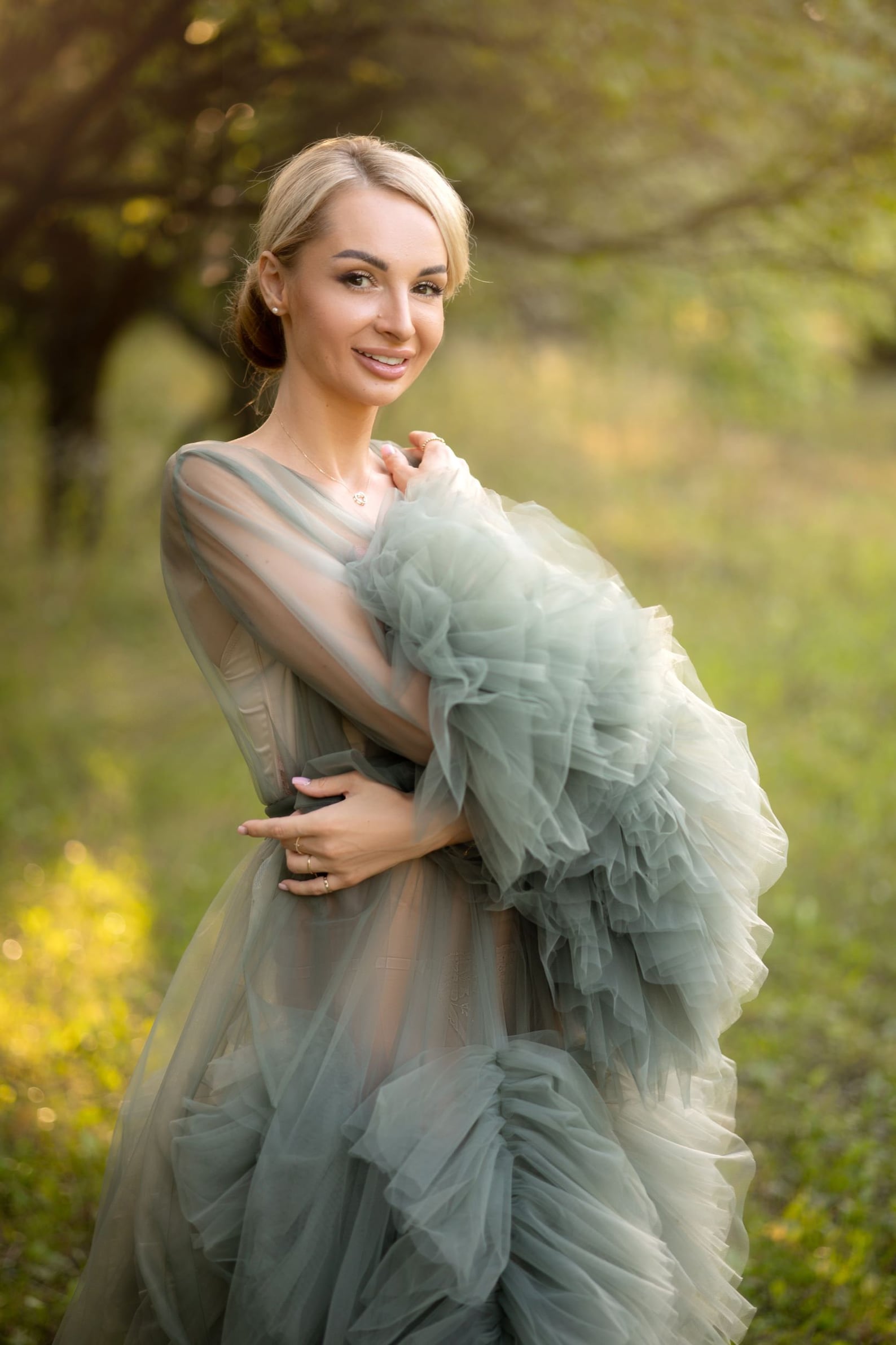 Sage Green Robe for Photoshoot Maxi Transparent Tulle Boudoir - Etsy