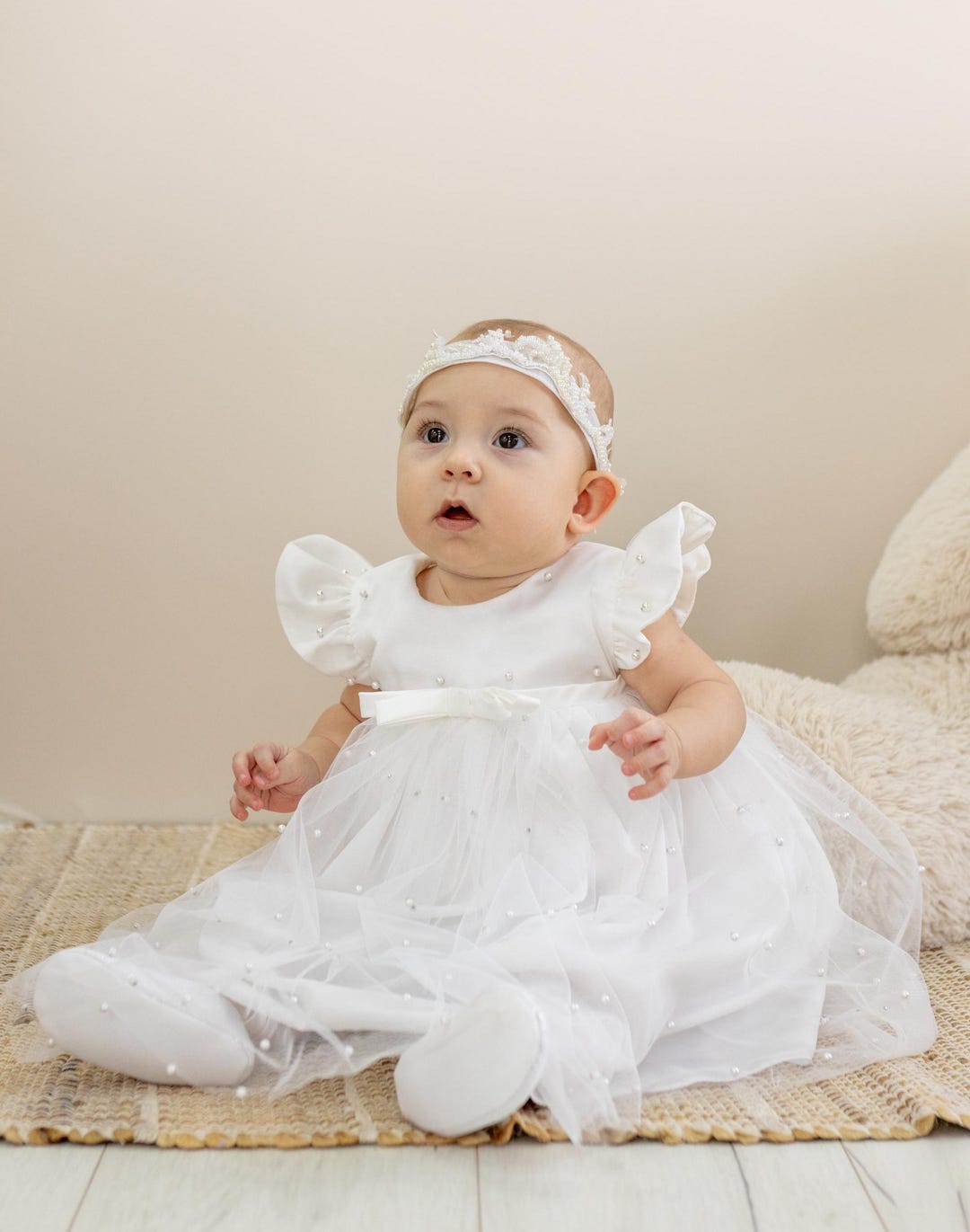 Ivory White Lace Baptism, Christening Baby Dress, First Communion ...