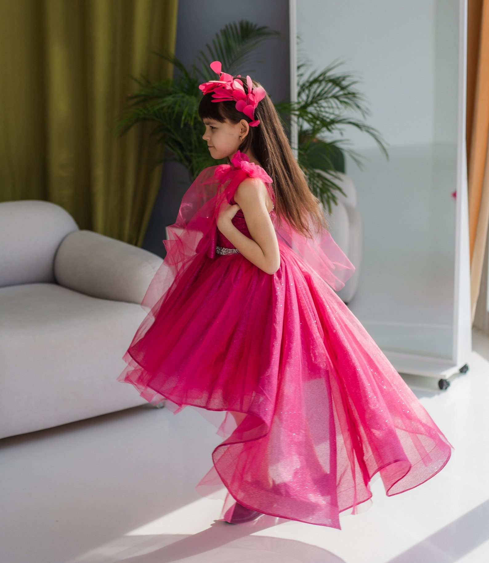Raspberry Prom Ball Gown Birthday Girl Dress First - Etsy