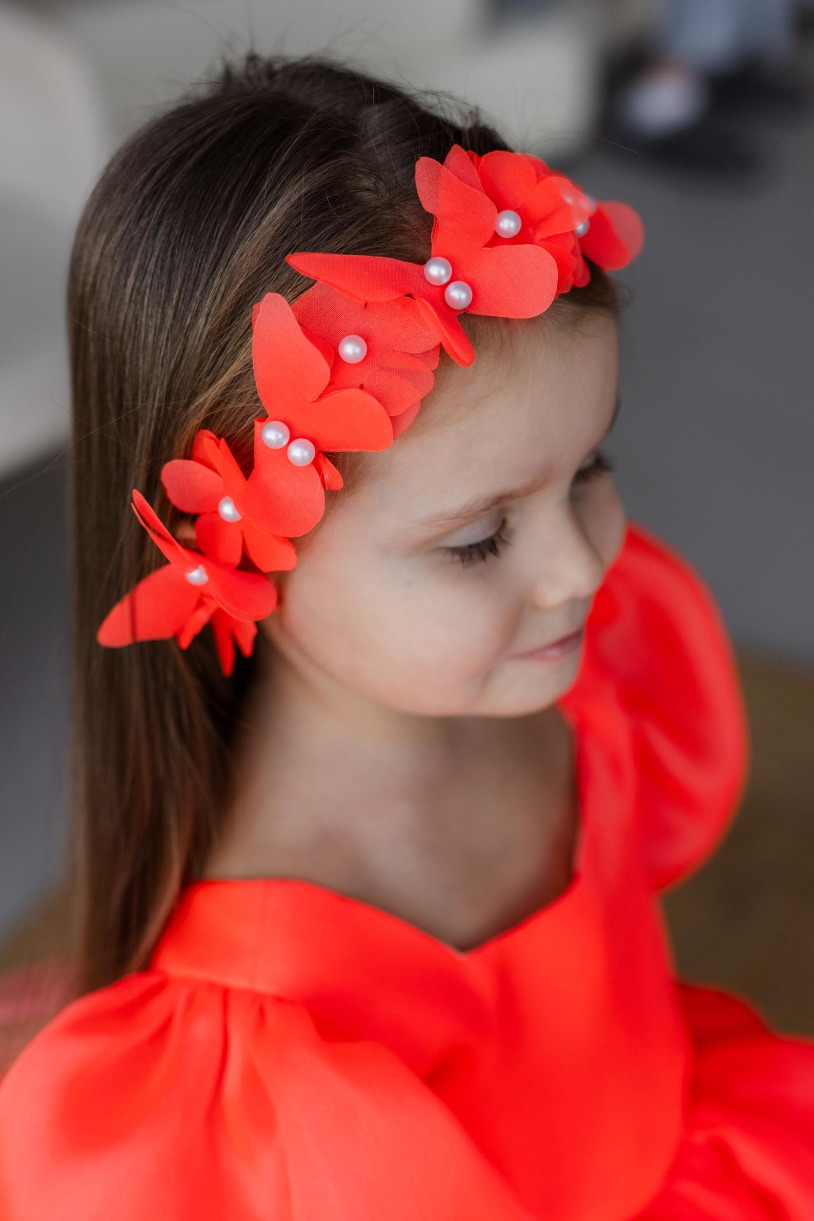 Coral Orange Birthday Party Baby Dress, Flower Girl, Puffy Toddler ...