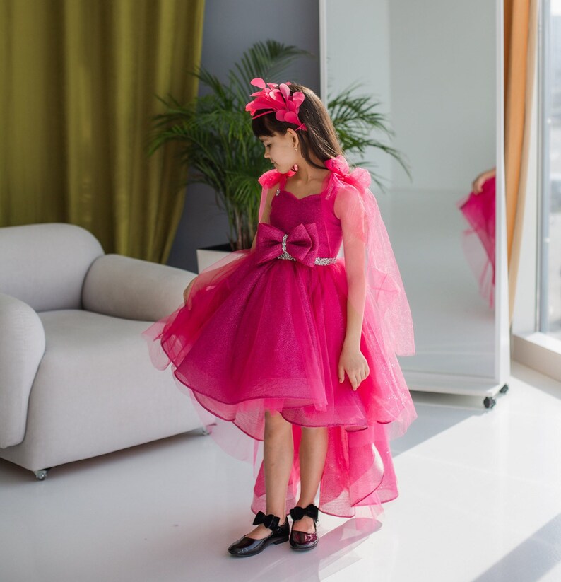 Raspberry Prom Ball Gown Birthday Girl Dress First - Etsy