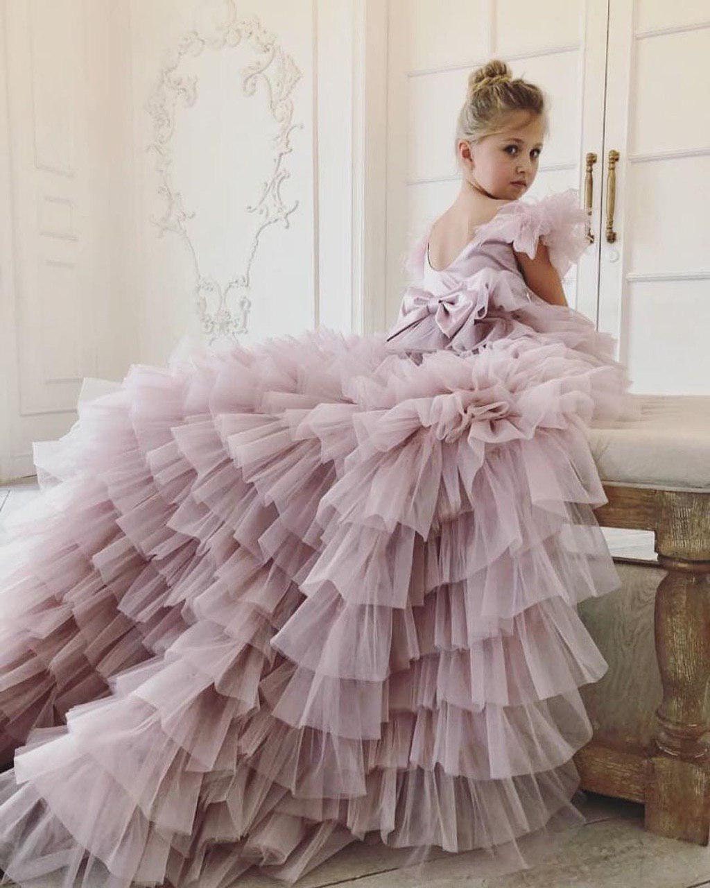 Little girls mauve tulle dress mauve flower girl dusty rose | Etsy