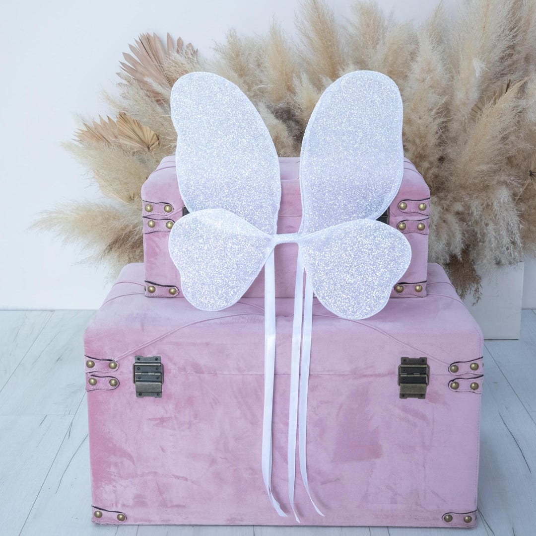 White Shiny Wings, Fairy Princess Wings, Butterfly Costume for Child ...