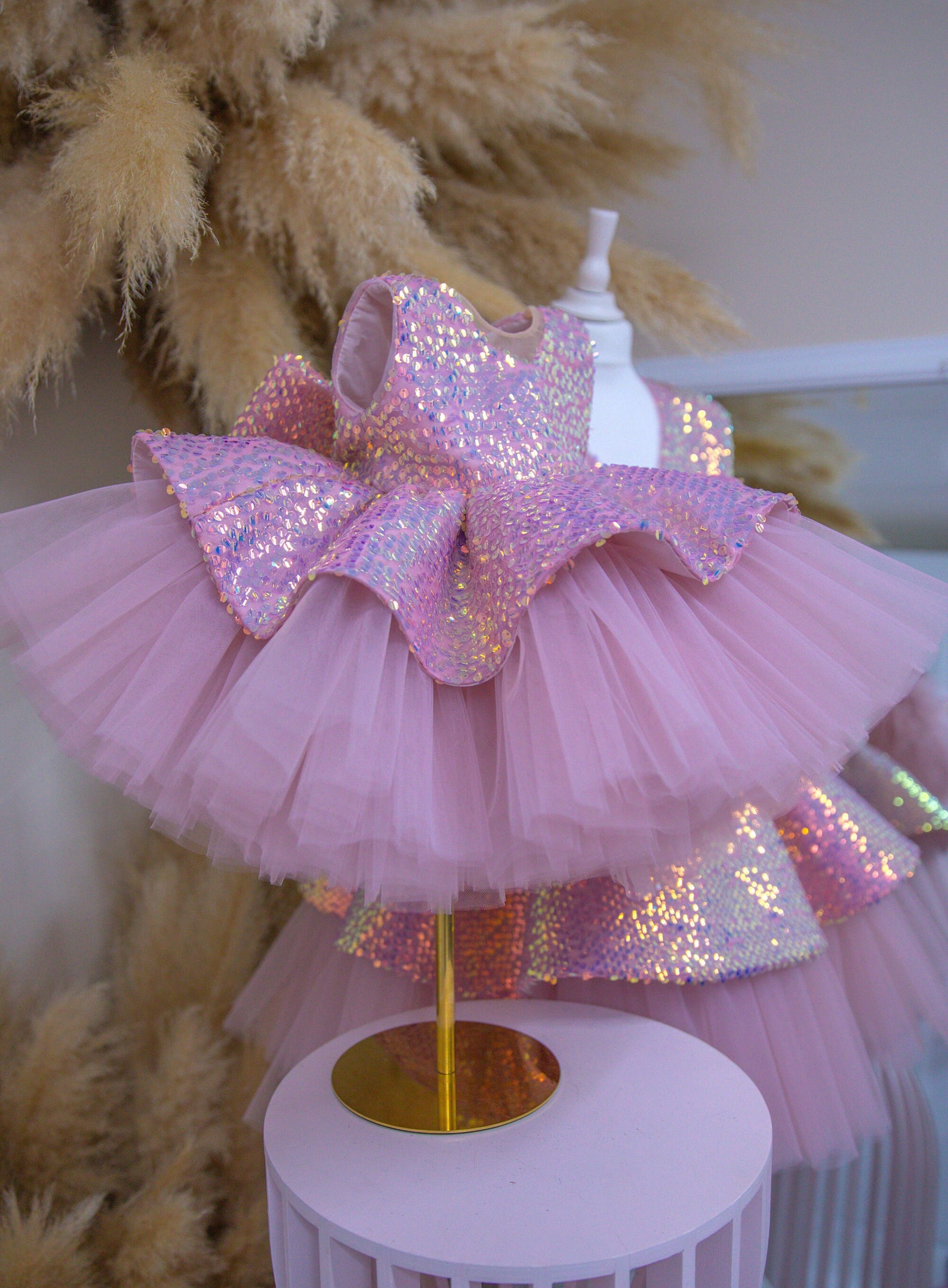 Pink Sparkling Matching Dresses, Mother & Daughter, Birthday Party ...