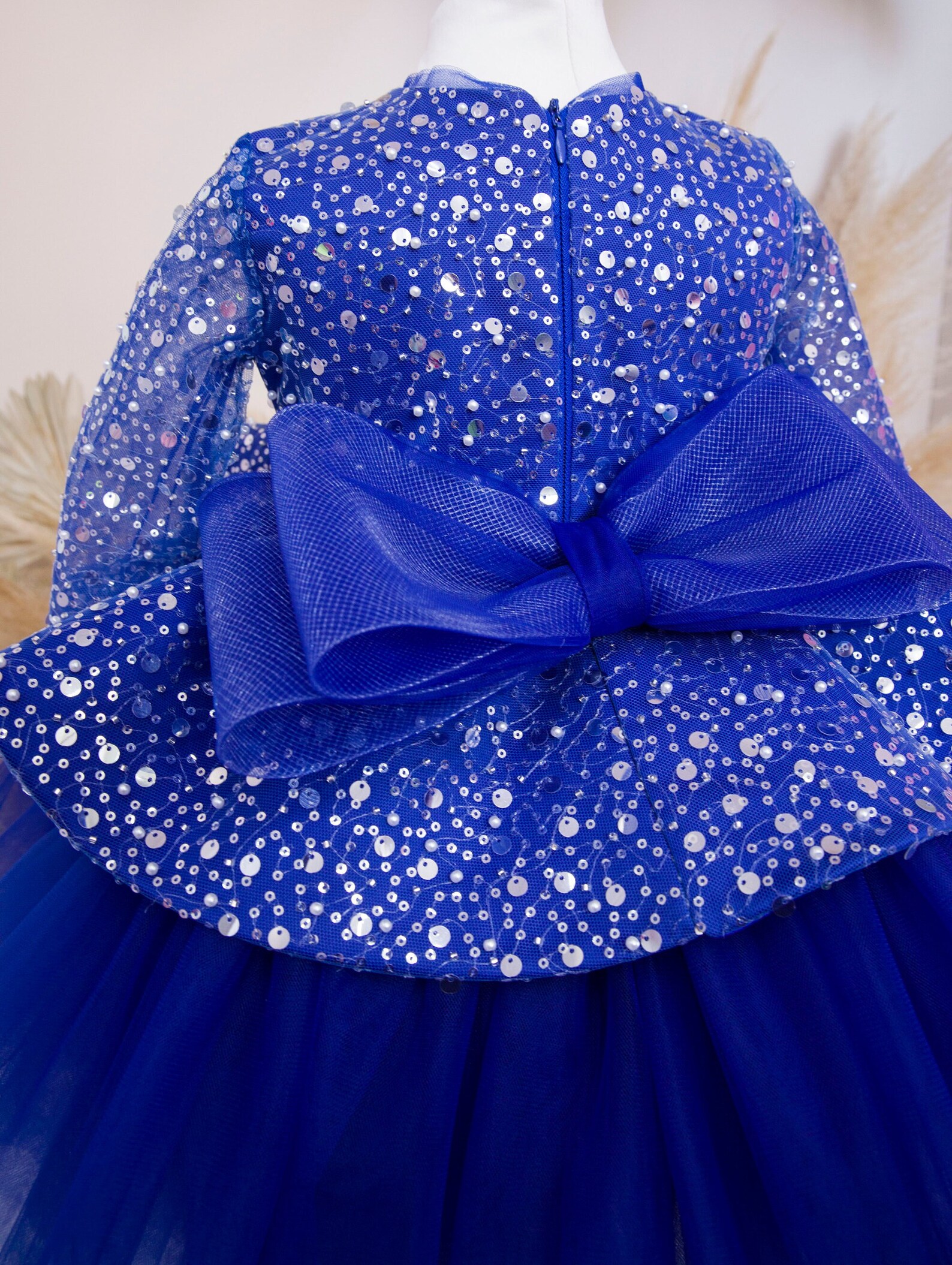 Royal Blue Birthday Girl Dress Tutu Prom Gown Long Sleeve - Etsy
