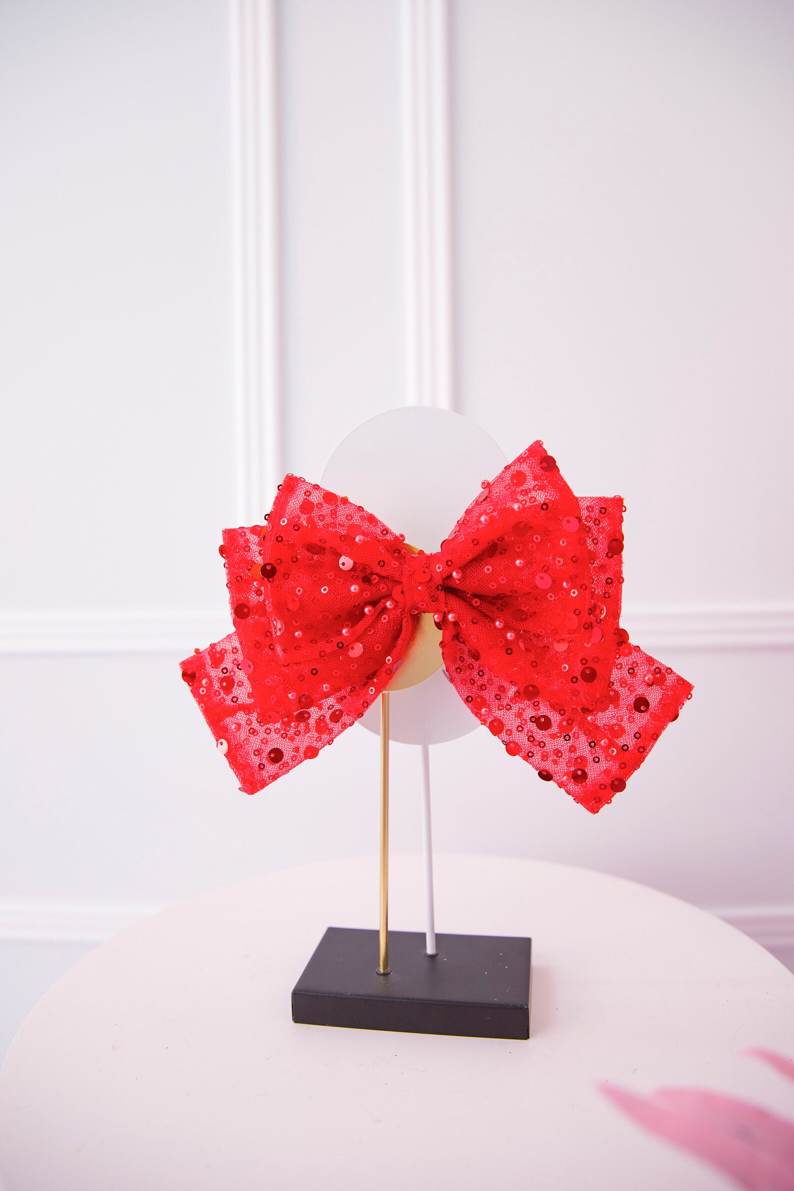 Gold Sequin Hair Pin, Sparkling Big Head Bow, Birthday Baby Girl ...